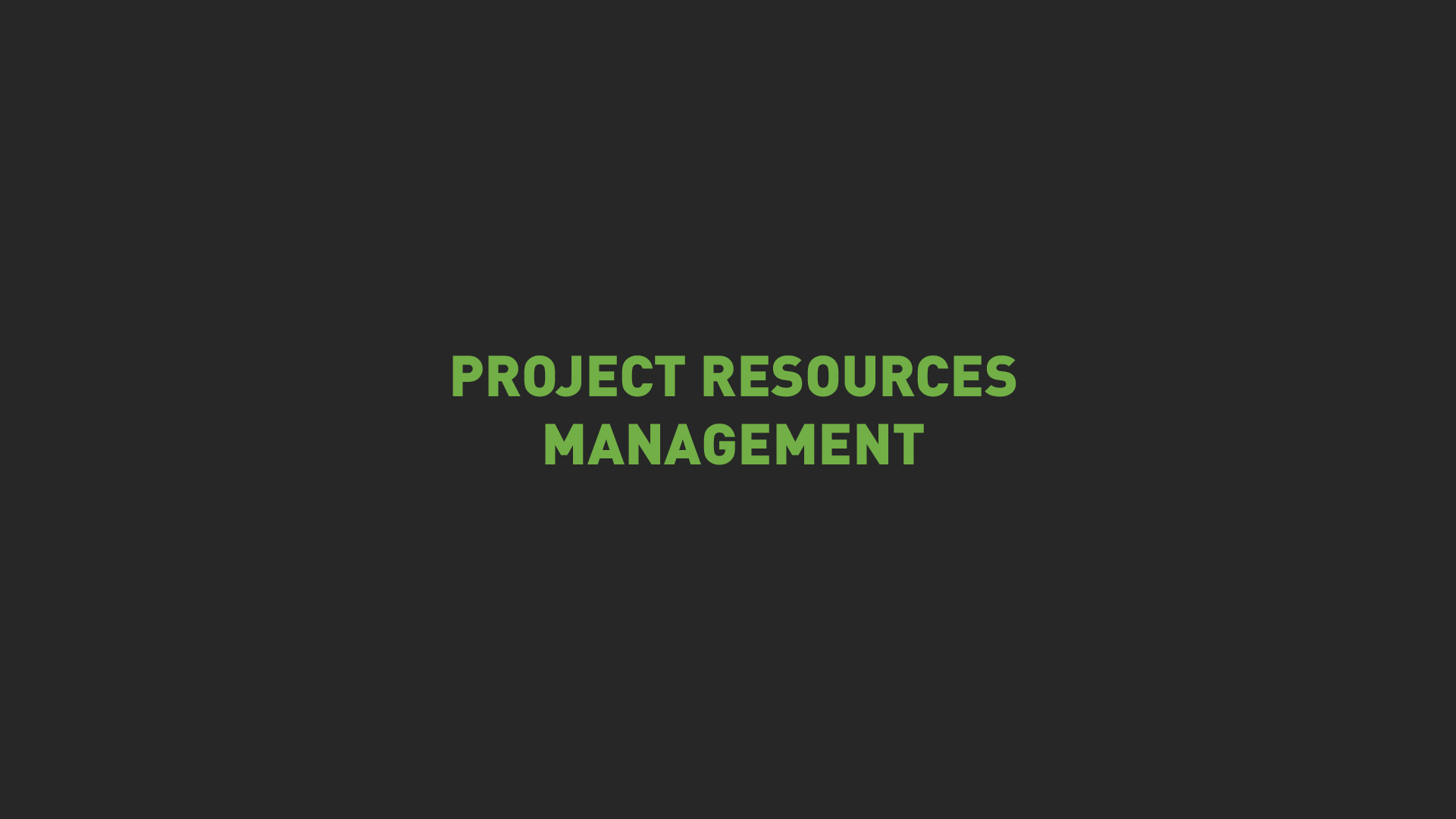 Project resources management