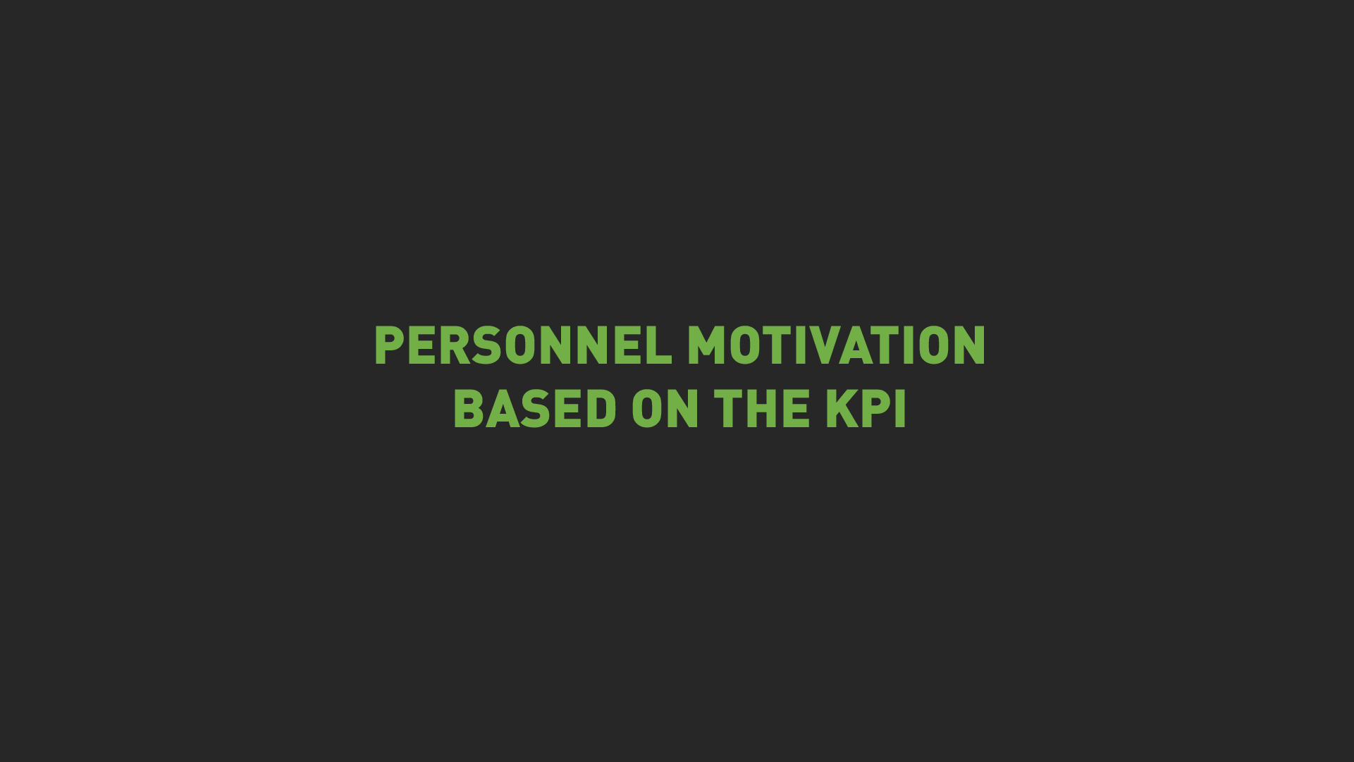 Personnel motivation based on the KPI